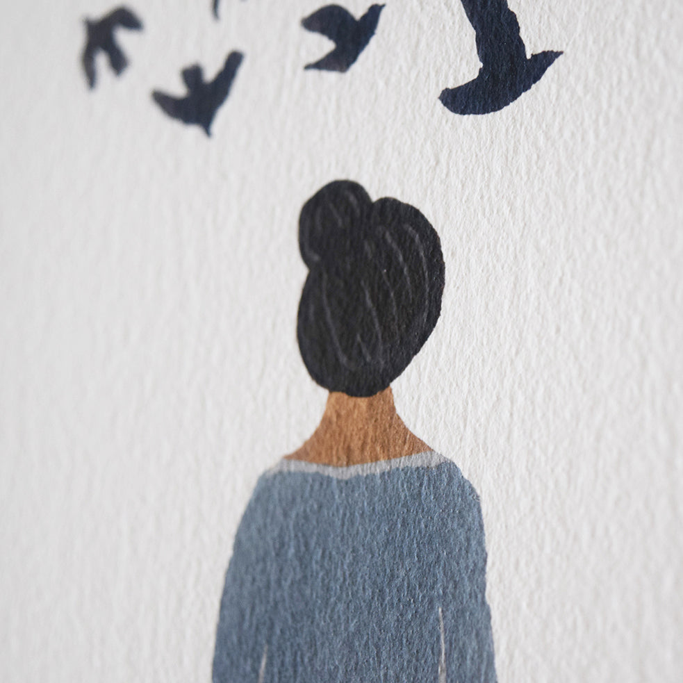 'Bird Thoughts' Art Print by Gemma Koomen | Lewes Map Store